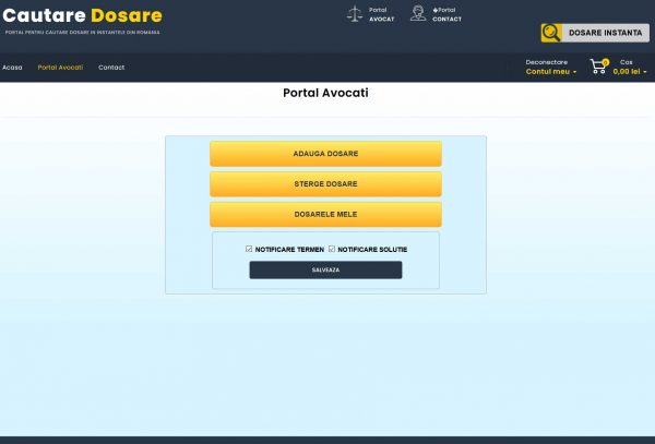 Tutorial gestionare dosare - CAUTARE DOSARE INSTANTA (baza portal.just ...