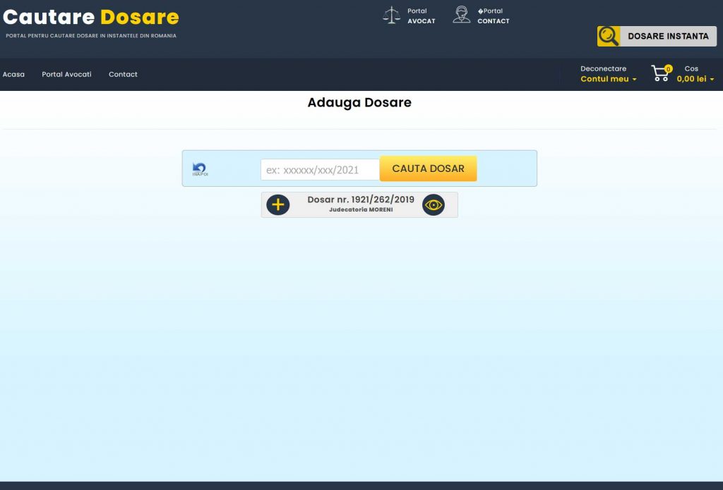 Tutorial gestionare dosare - CAUTARE DOSARE INSTANTA (baza portal.just ...