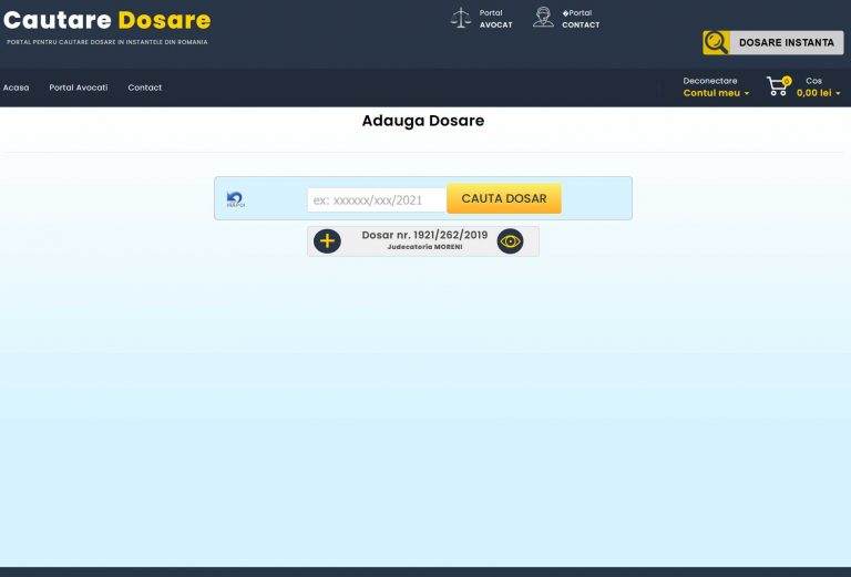 Tutorial gestionare dosare - CAUTARE DOSARE INSTANTA (baza portal.just ...